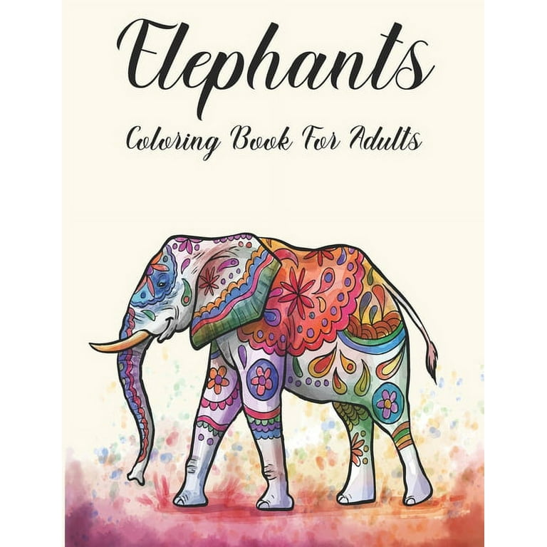 stress relieving coloring pages elephant