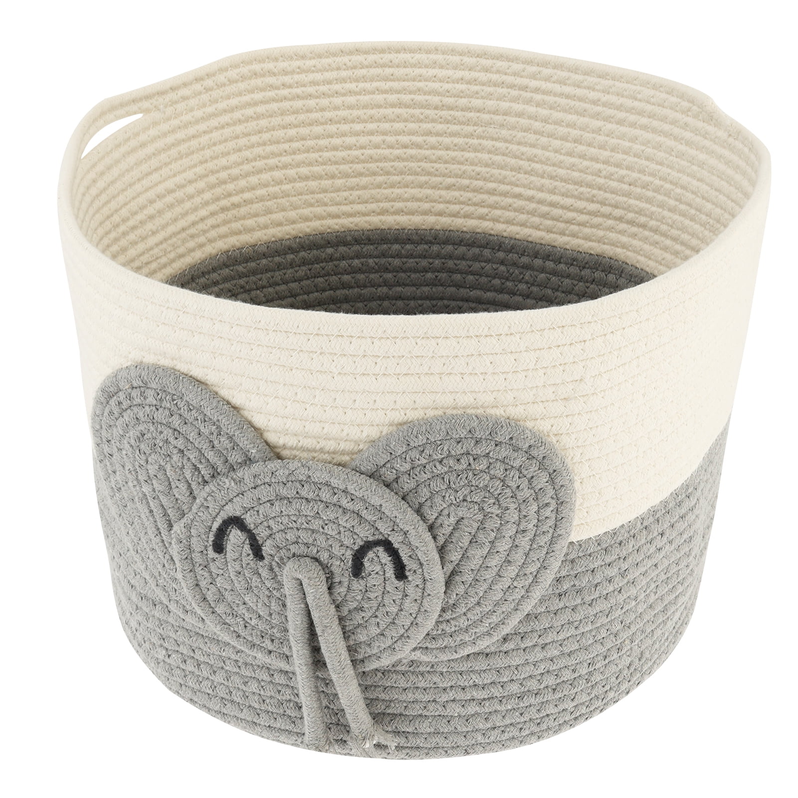 Elephants Cotton Rope Basket Cute Baby Laundry Basket Hamper Versatile ...