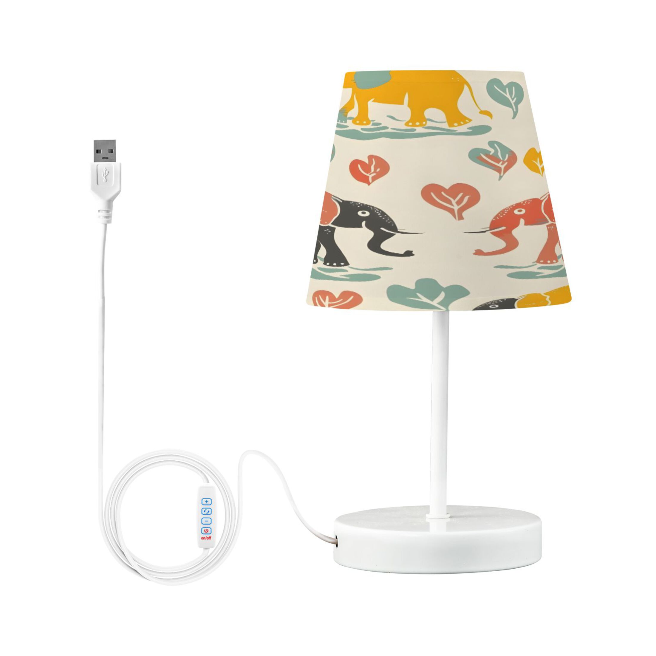 Elephants Family Playing Desk Lamp LED Table Nightstand Lamps with 3 ...