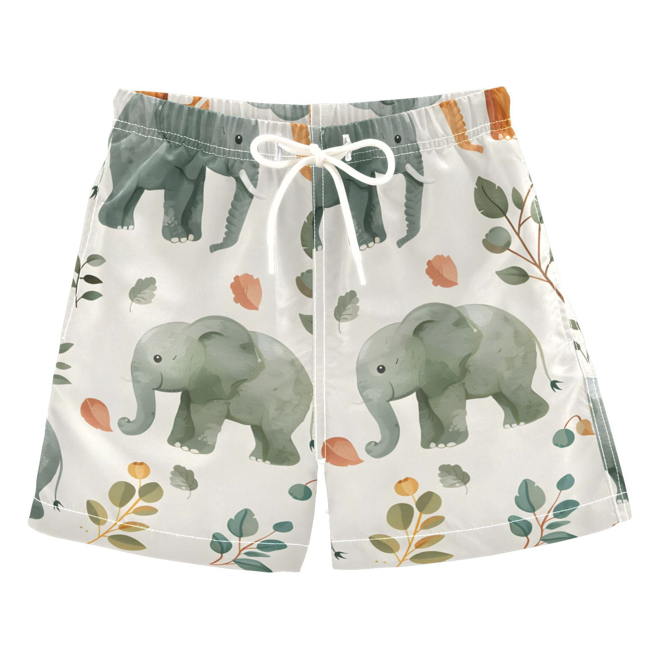 Elephants Leaves Boys' Swim Trunks Board Shorts Beach Pants Bathing ...