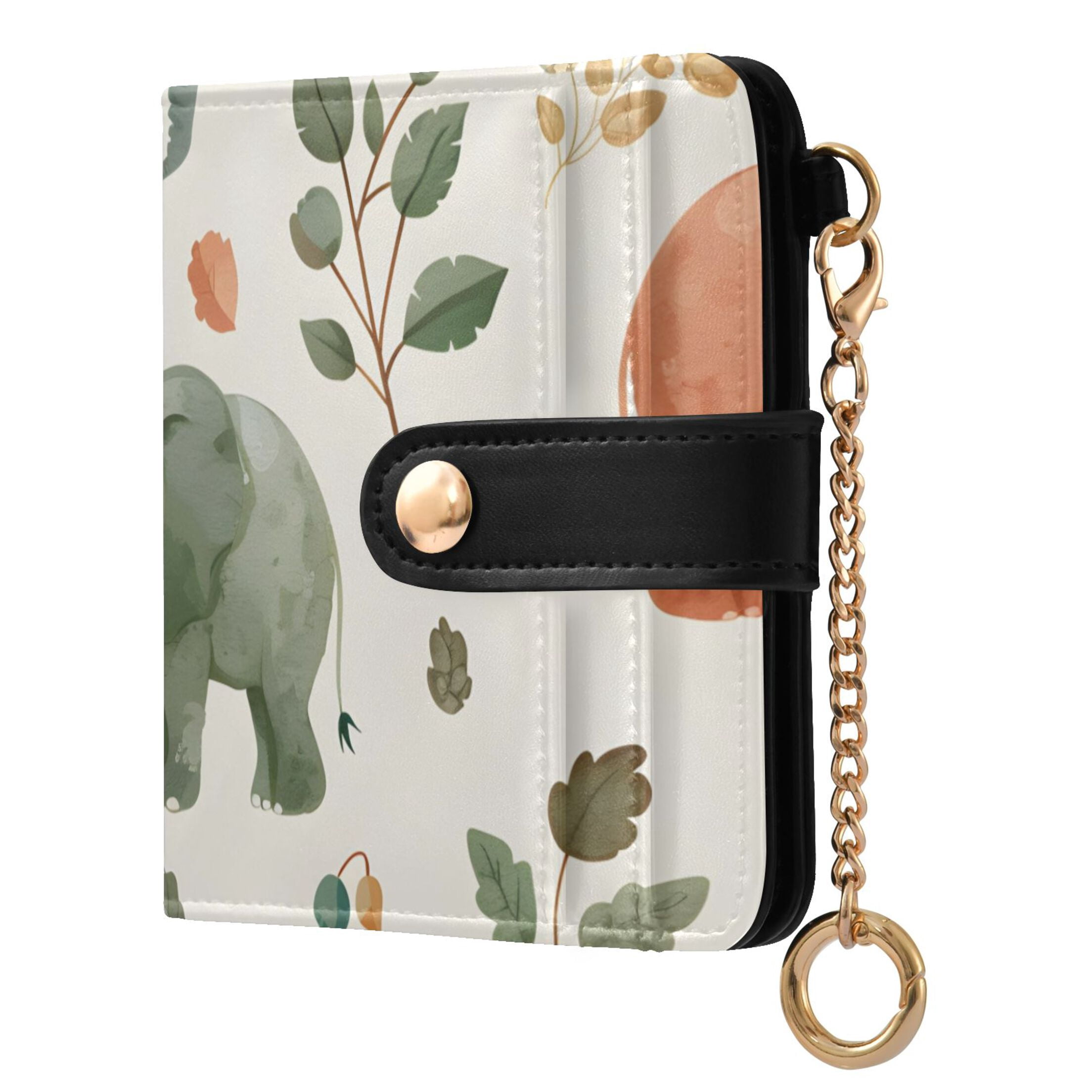 Elephants Leaves Women's Wallet PU Leather Card Cases RFID Blocking ...
