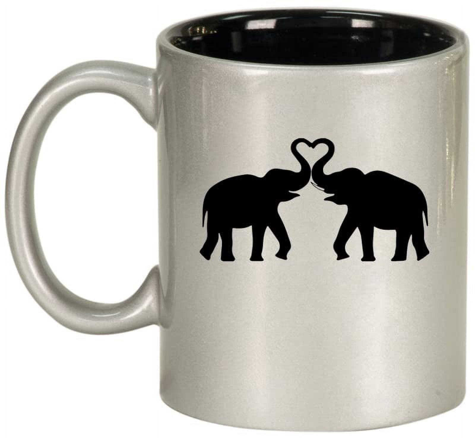Elephants Making Heart Ceramic Coffee Mug Tea Cup Gift for Her, Women ...