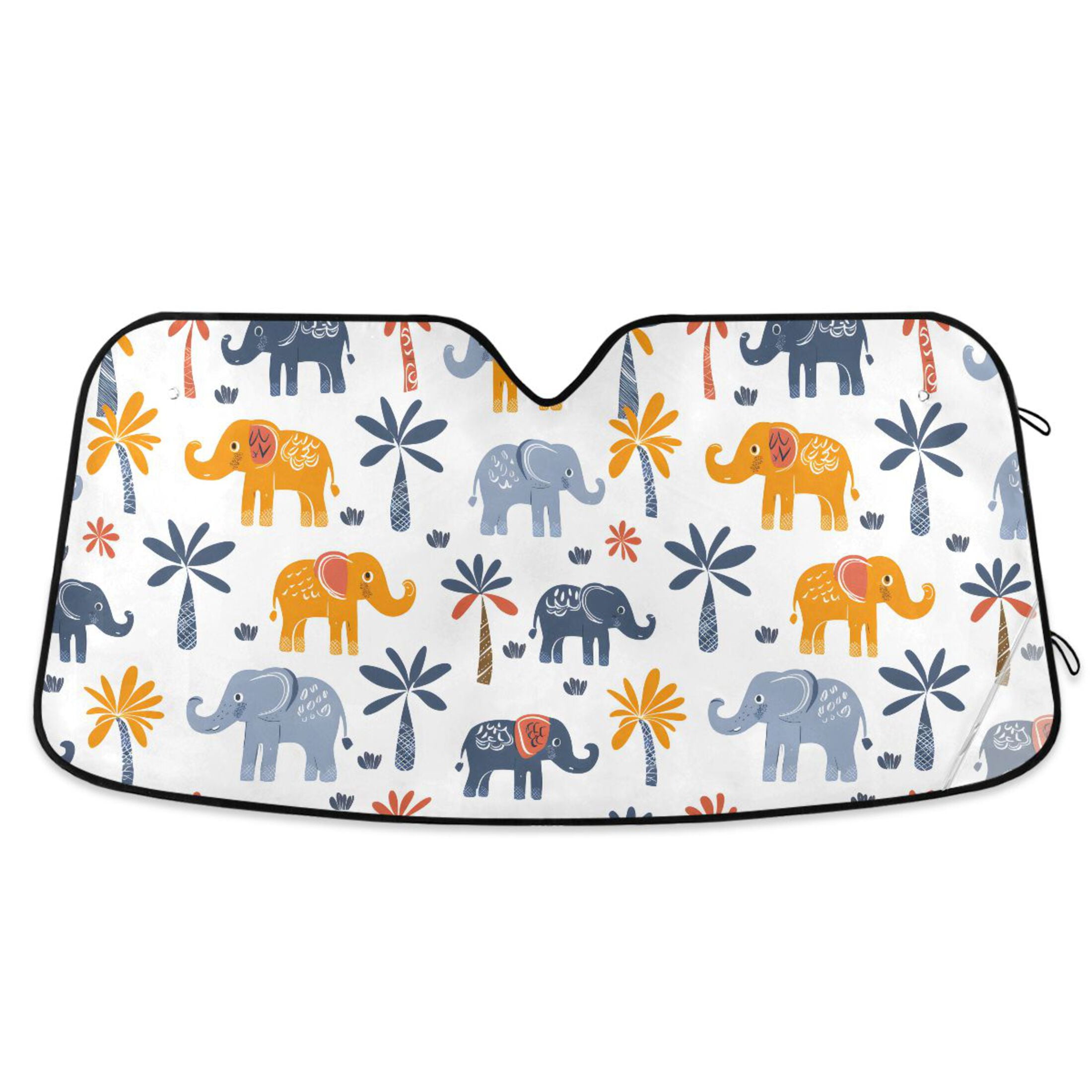 Elephants with Palms Trees Car Windshield Sun Shade Foldable Car Front ...
