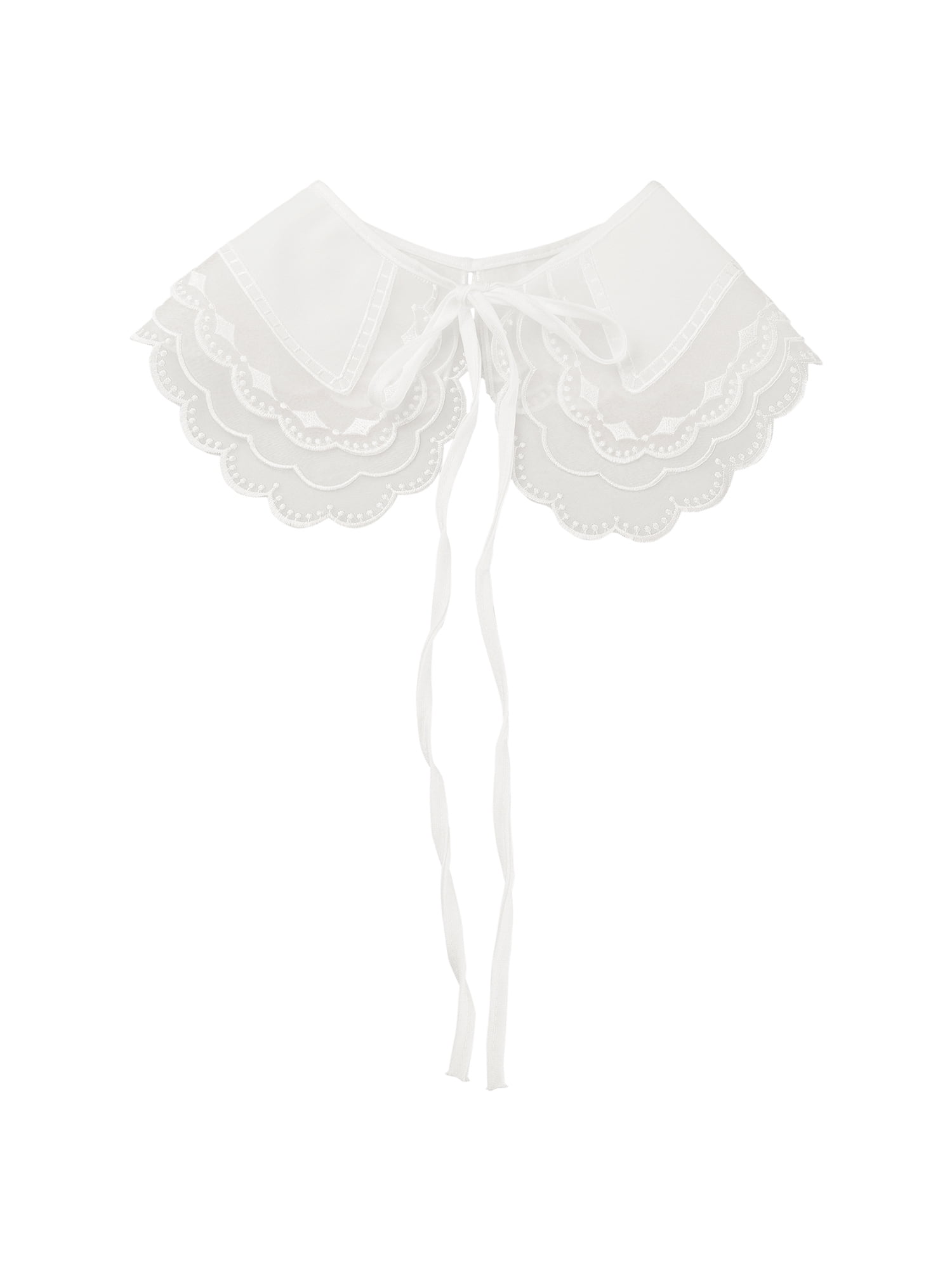 INSPIRE CHIC Detachable Fake Collar, Semi-Sheer Embroidery Mini Cape ...