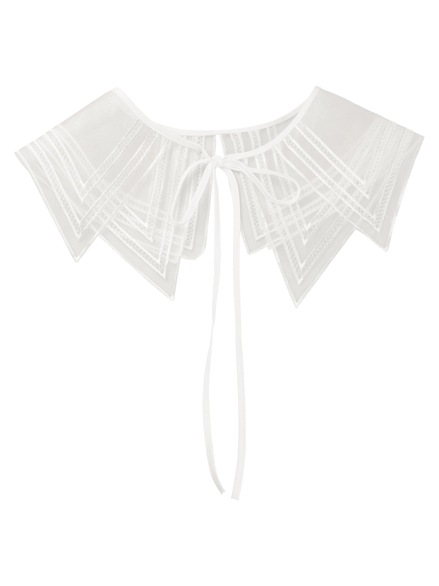 INSPIRE CHIC Detachable Fake Collar, Semi-Sheer Embroidery Mini Cape ...