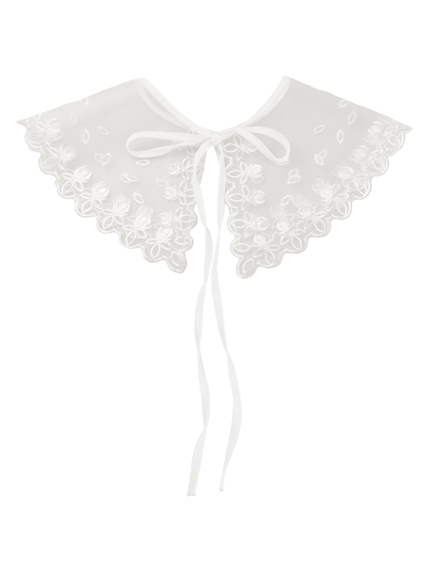 INSPIRE CHIC Detachable Fake Collar, Semi-Sheer Embroidery Mini Cape ...