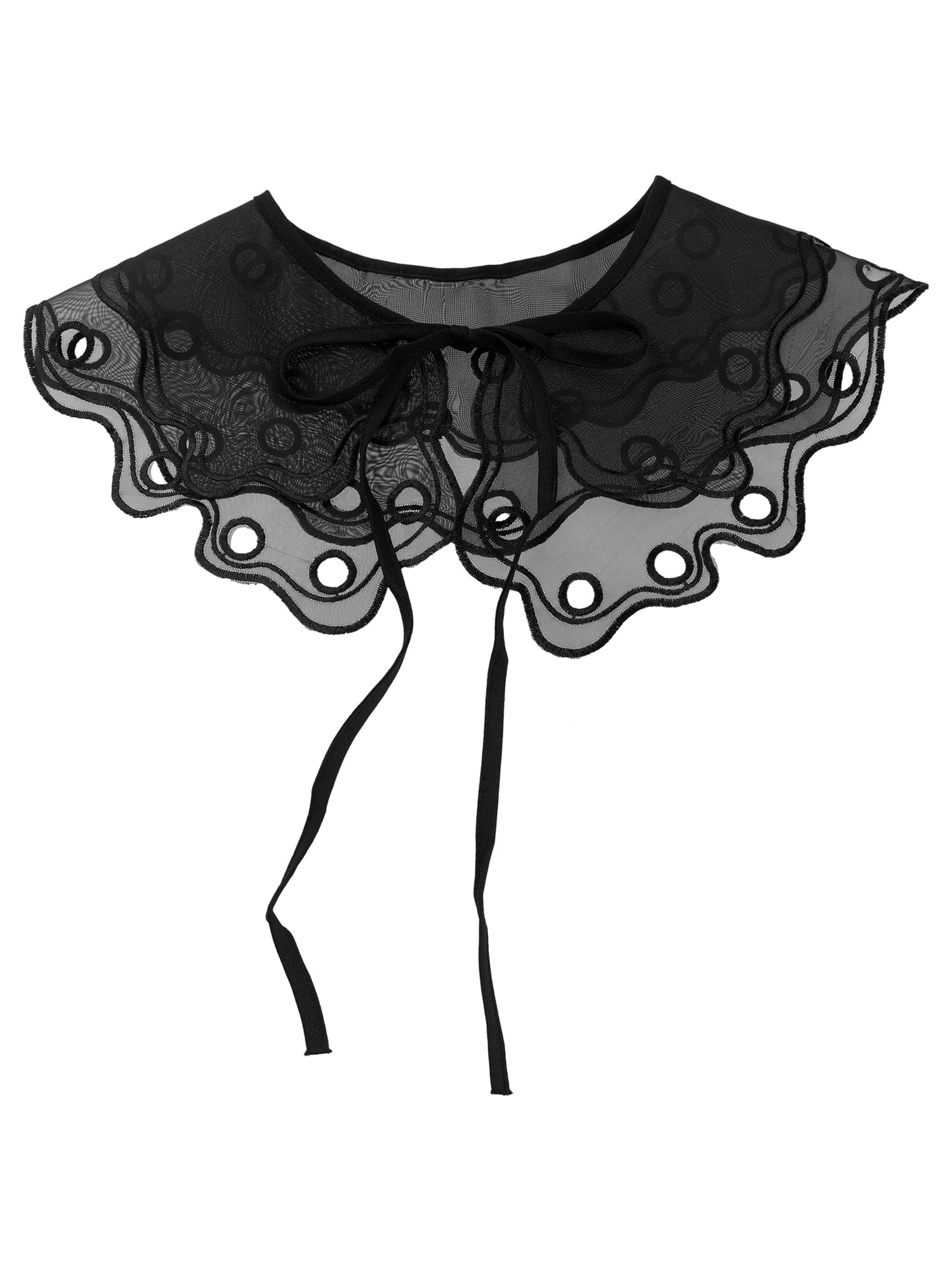 INSPIRE CHIC Detachable Fake Collar, Semi-Sheer Embroidery Mini Cape ...