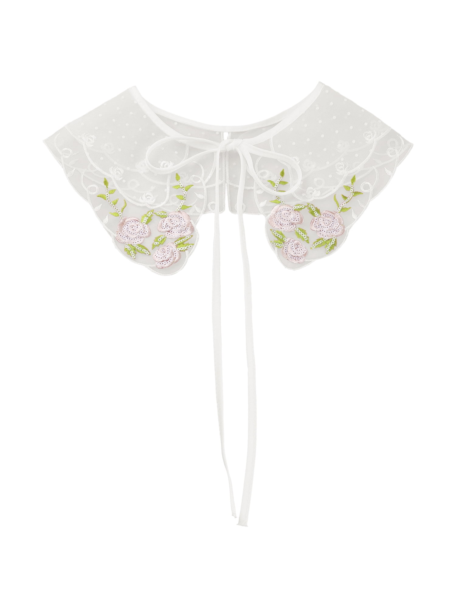 INSPIRE CHIC Detachable False Collar, Embroidery Mini Cape Neck Ruff ...