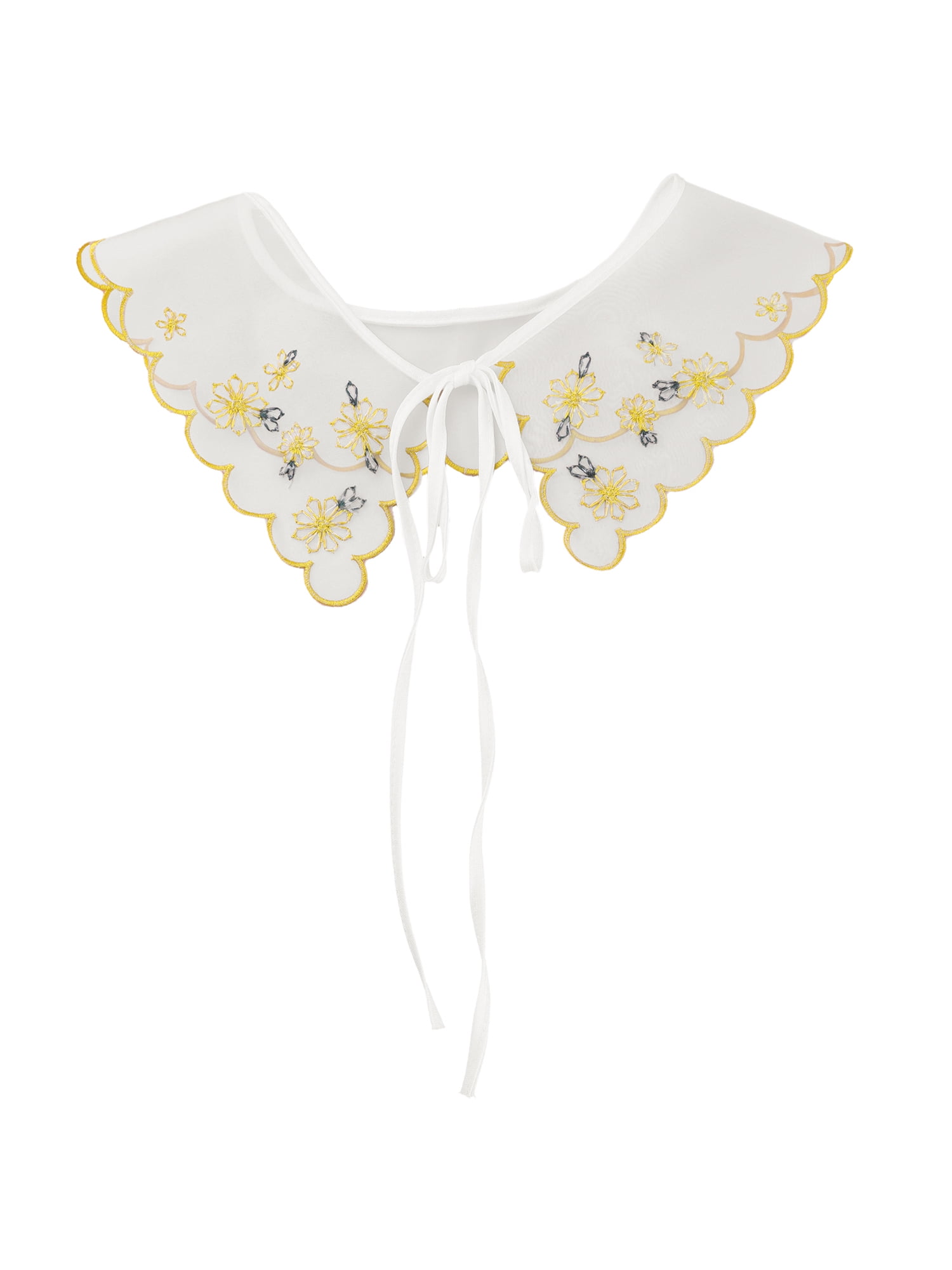 INSPIRE CHIC Detachable False Collar, Embroidery Mini Cape Neck Ruff ...