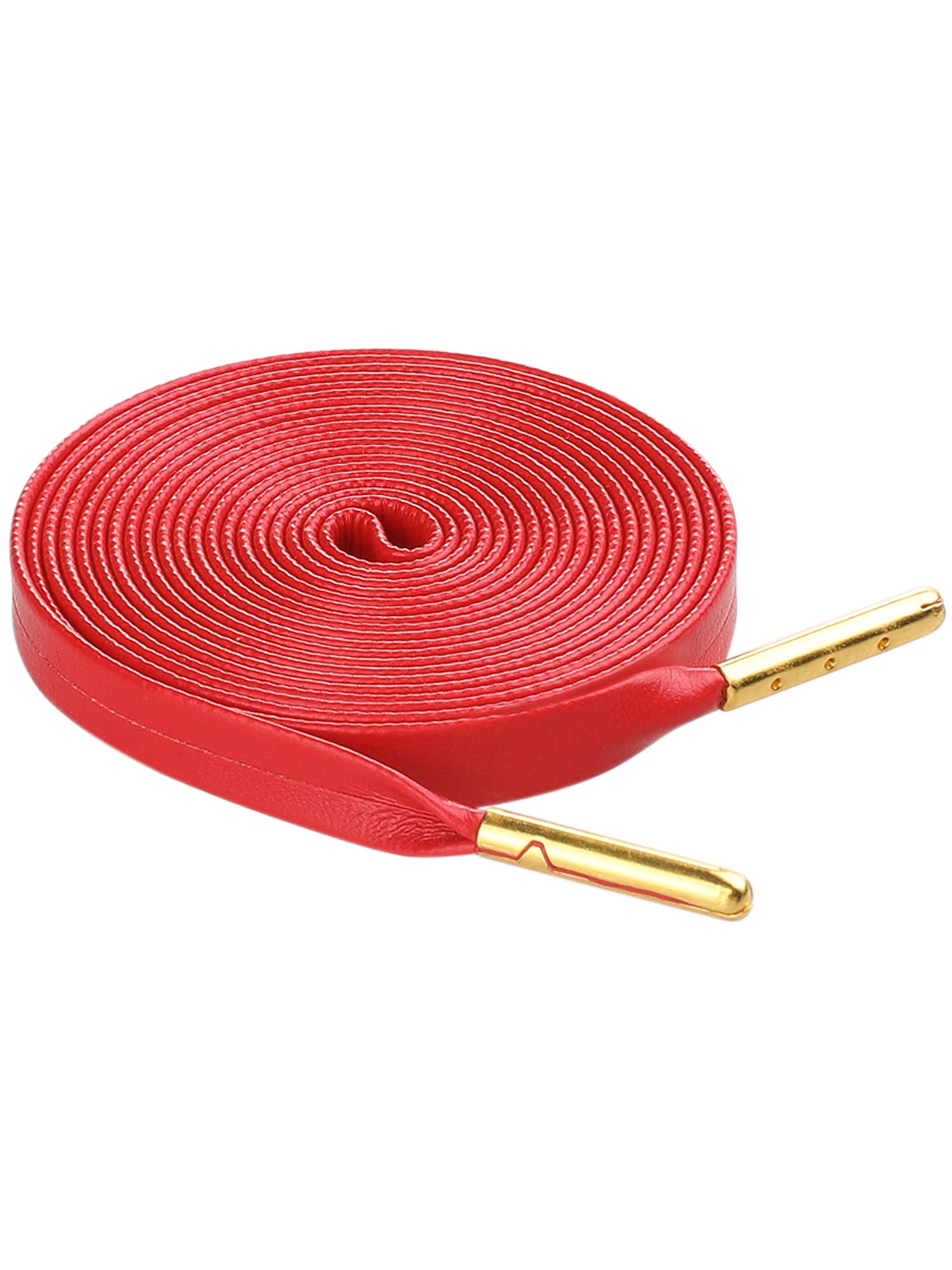 INSPIRE CHIC 2 Pairs Faux Leather Shoestrings Solid Color Flat ...