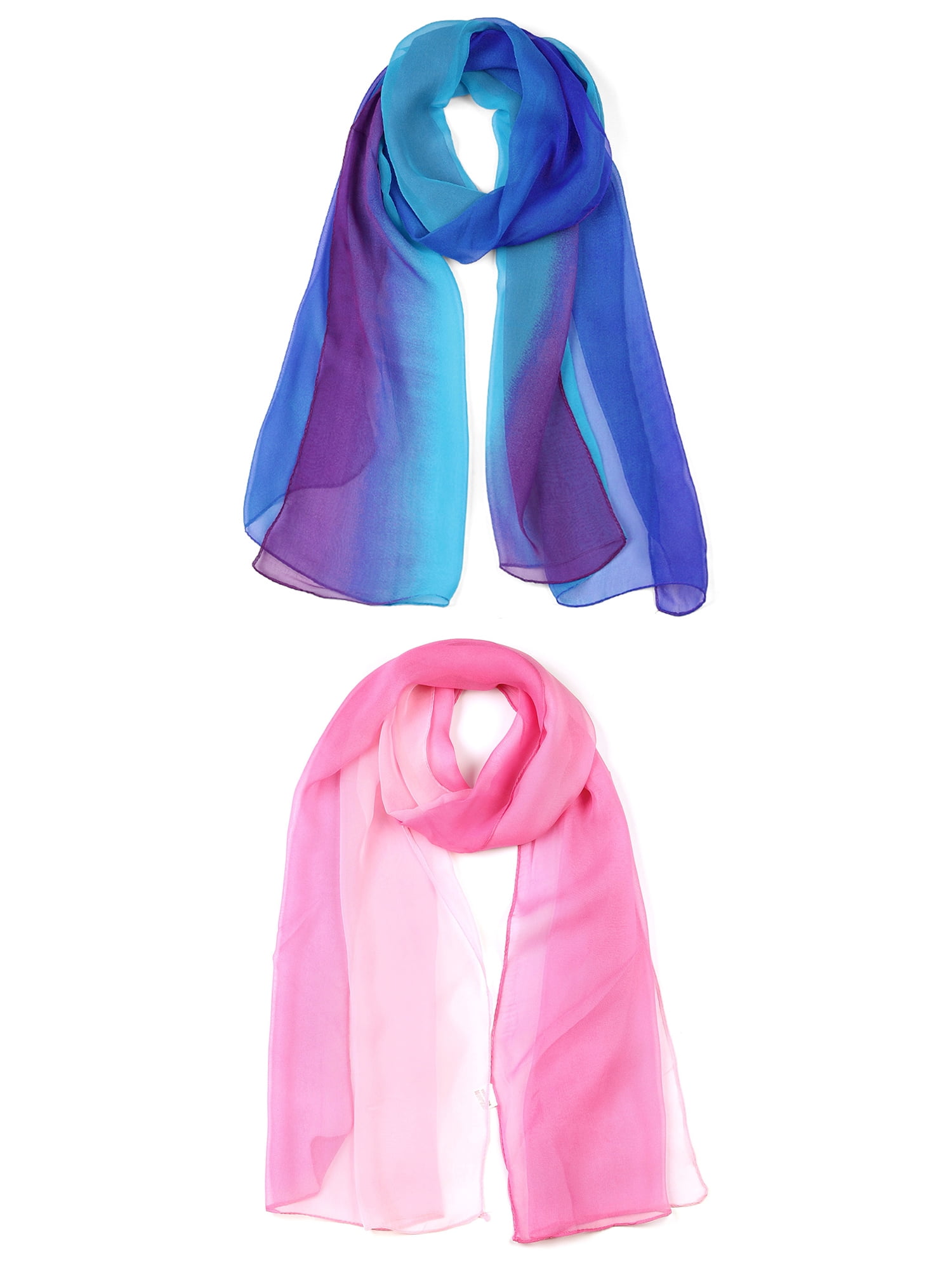 Elerevyo Long Chiffon Lightweight Scarf Gradient Color Scarves Spring ...