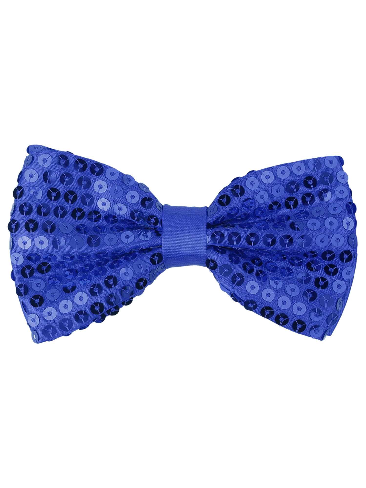 INSPIRE CHIC Men's Sequin Bow Ties Adjustable Neck Length Solid Color ...