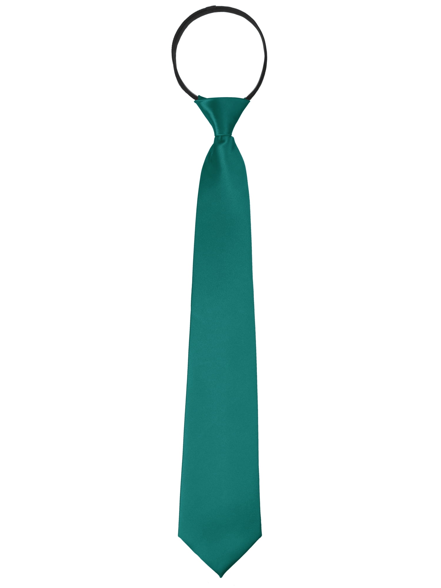 INSPIRE CHIC Men's Pretied Zipper Ties Solid Color Formal Casual Satin ...