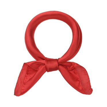 Skeleteen Chiffon Head Neck Scarf - Red Classic Retro Sheer Square Head ...