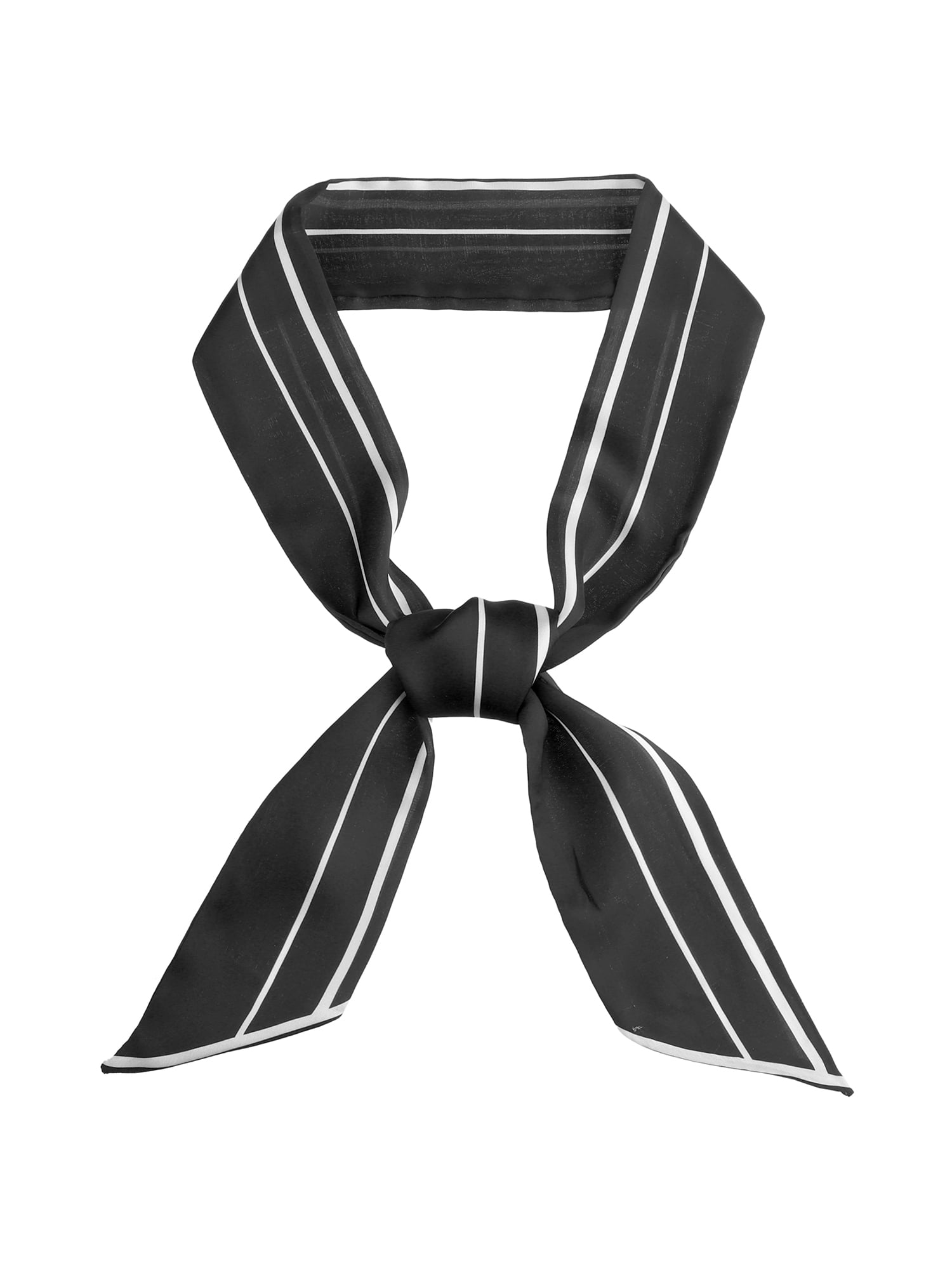 Elerevyo Women Striped Skinny Long Neck Scarves Satin Silky Neckerchief ...