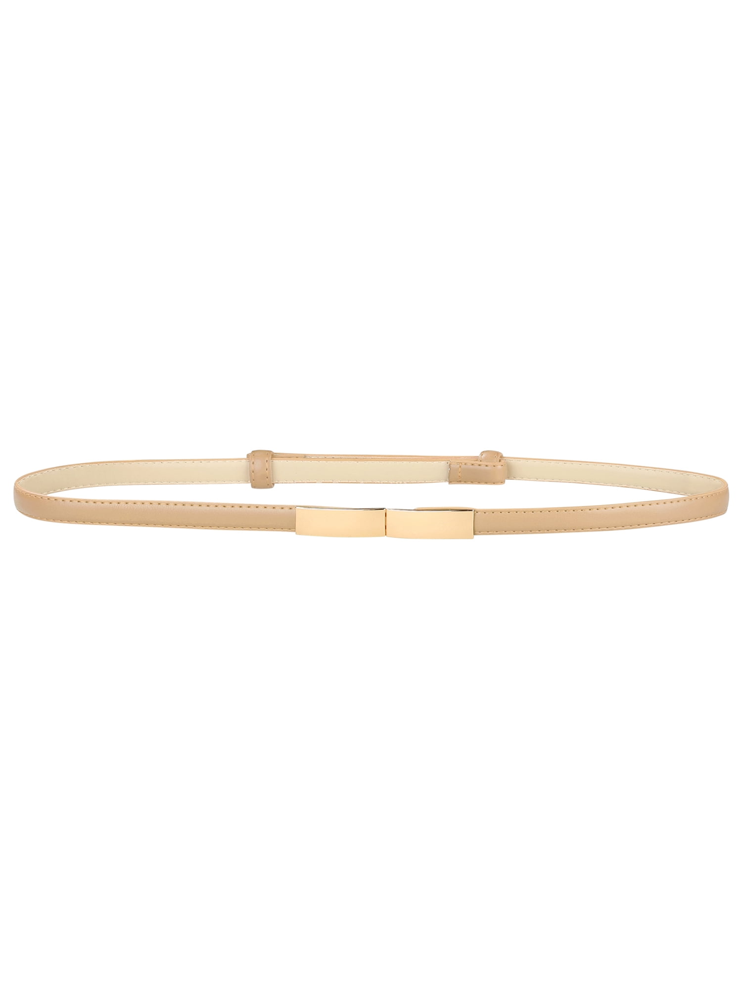 Elerevyo Women's Faux Leather Rectangle Metal Fastener Hook Buckle ...