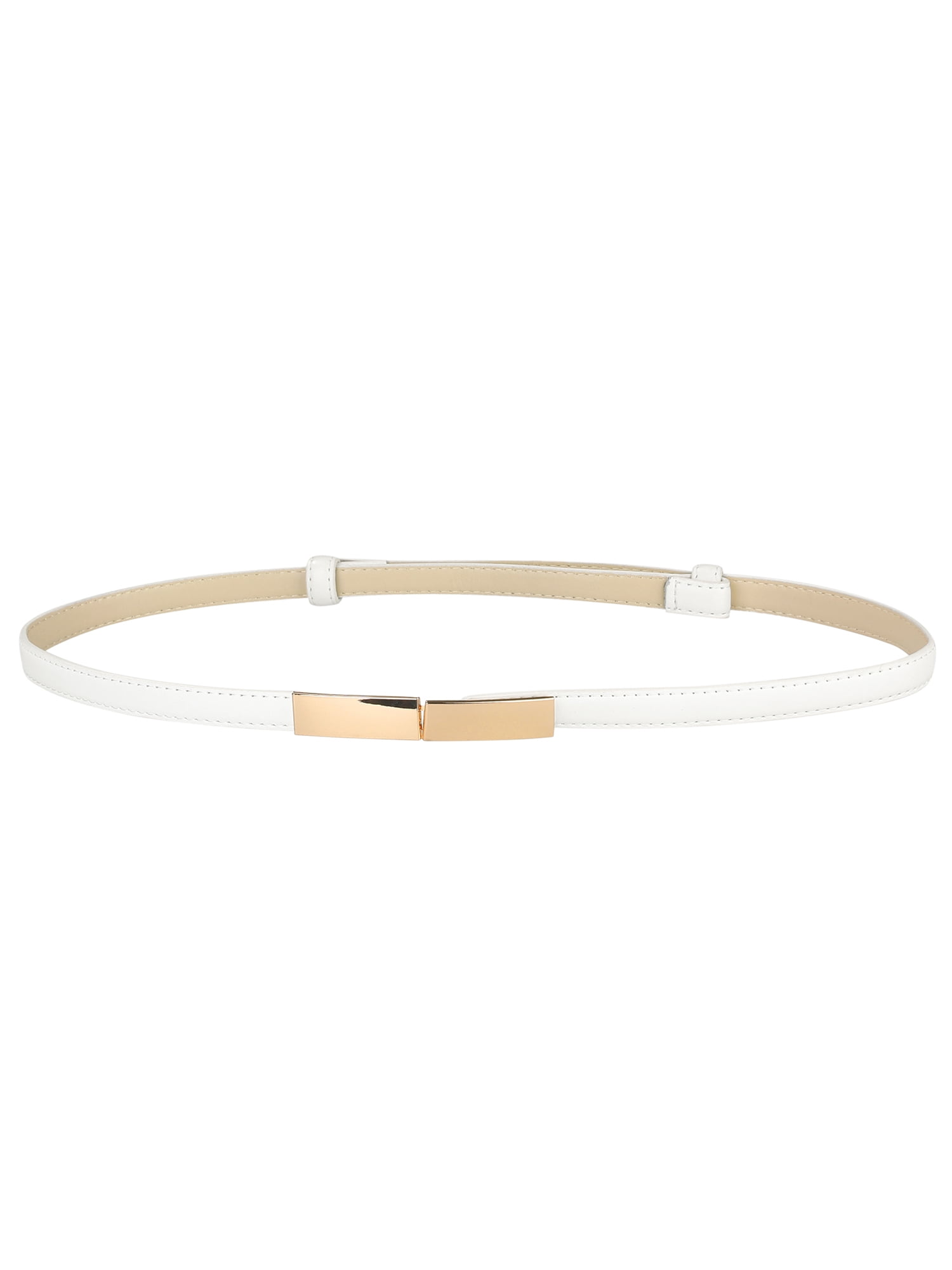 Elerevyo Women's Faux Leather Rectangle Metal Fastener Hook Buckle ...