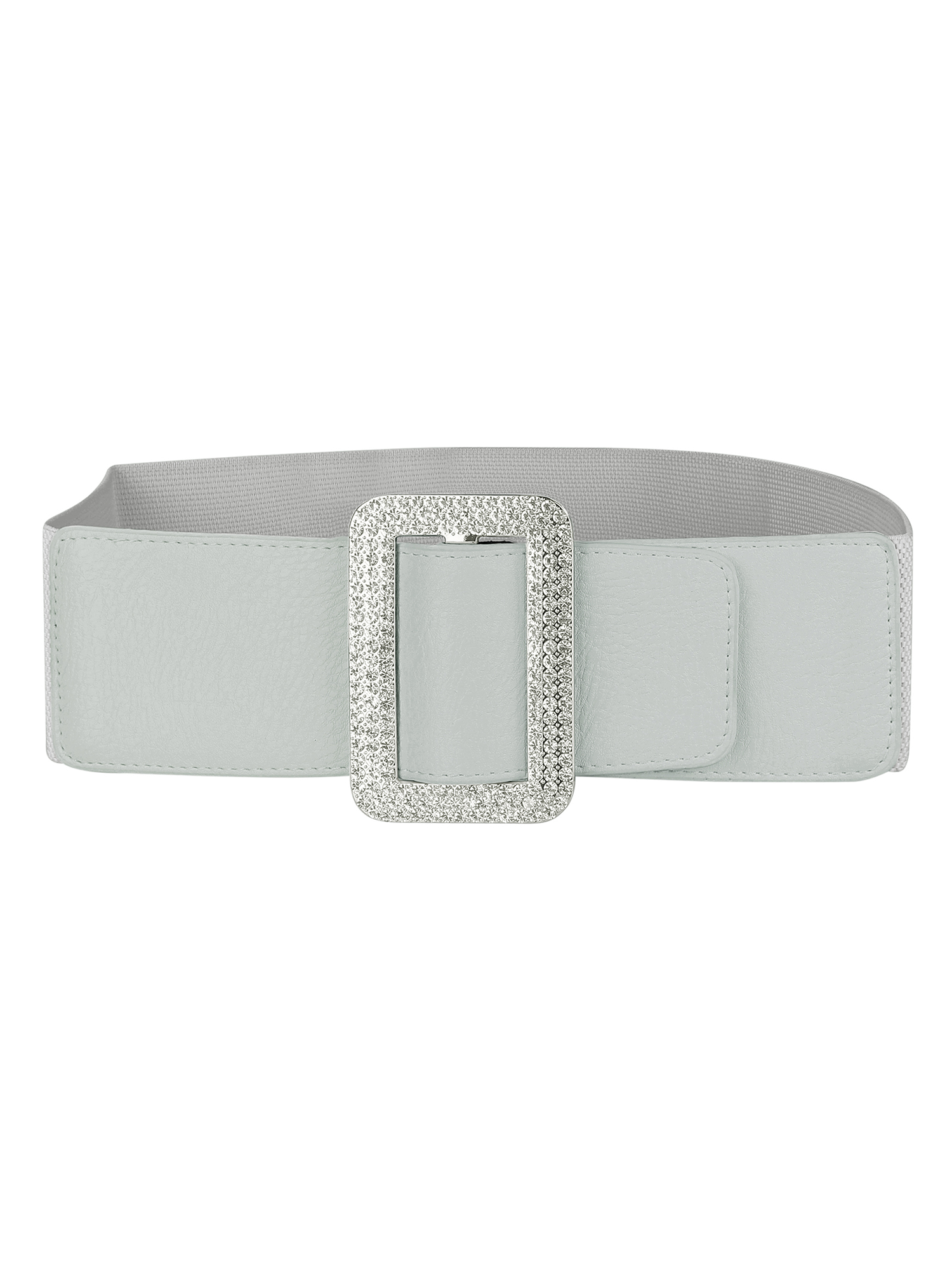 Elerevyo Stretchy Women's Thick Waist Belt, Elastic Rhinestone Buckle ...