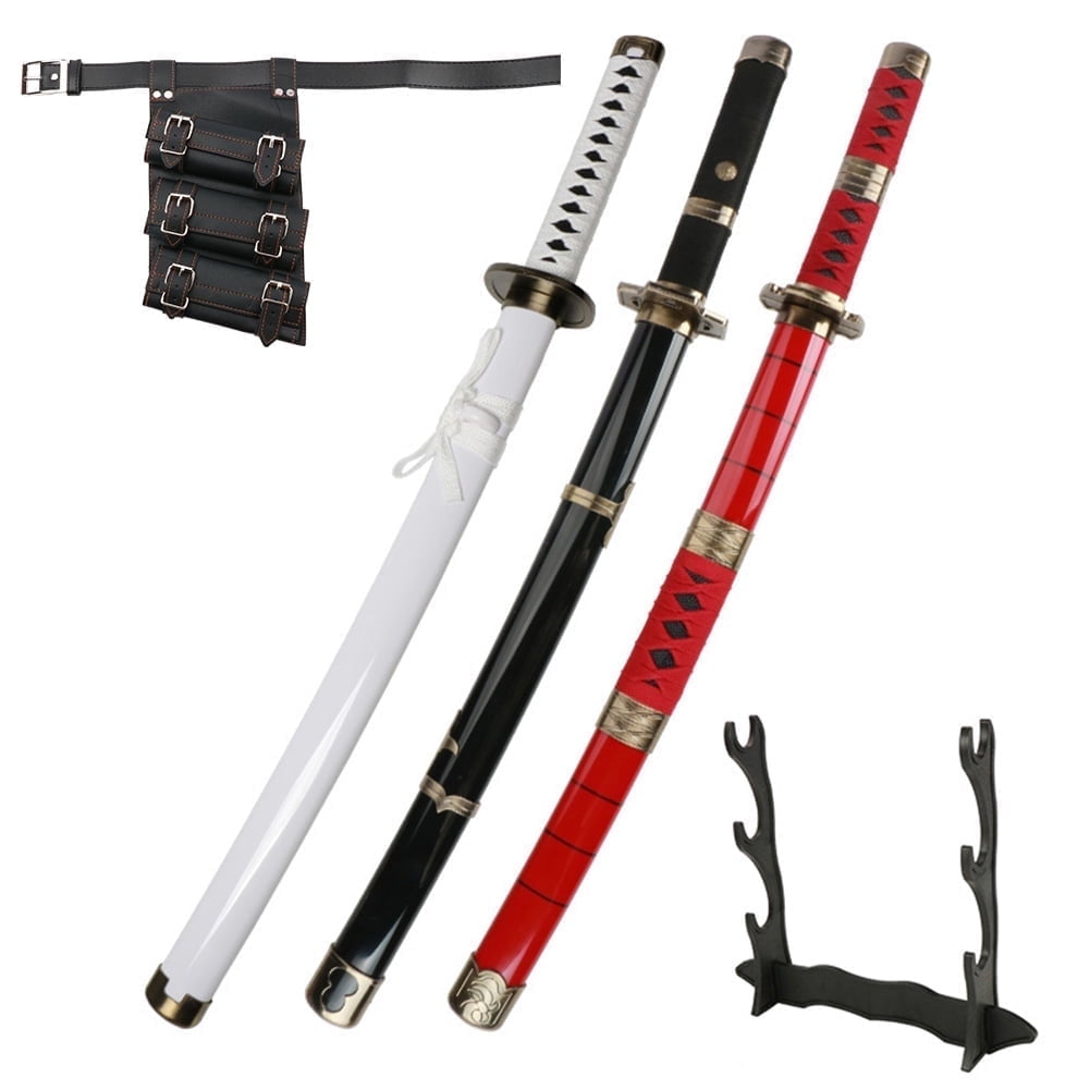 Elervino 31 inches Wooden Sword Set, Yubashiri Wado Ichimonji Kitetsu ...