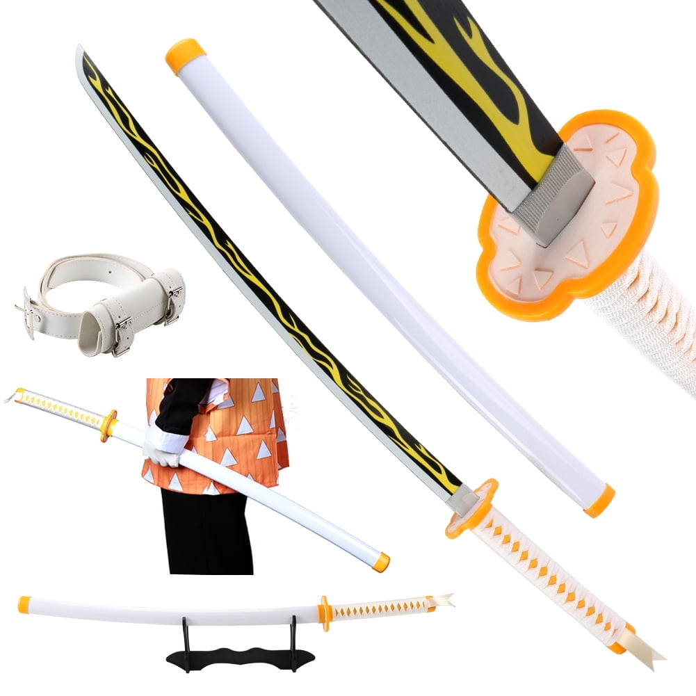 Elervino 41 inches Bamboo Demon Slayer Sword Agatsuma Zenitsu with Belt ...