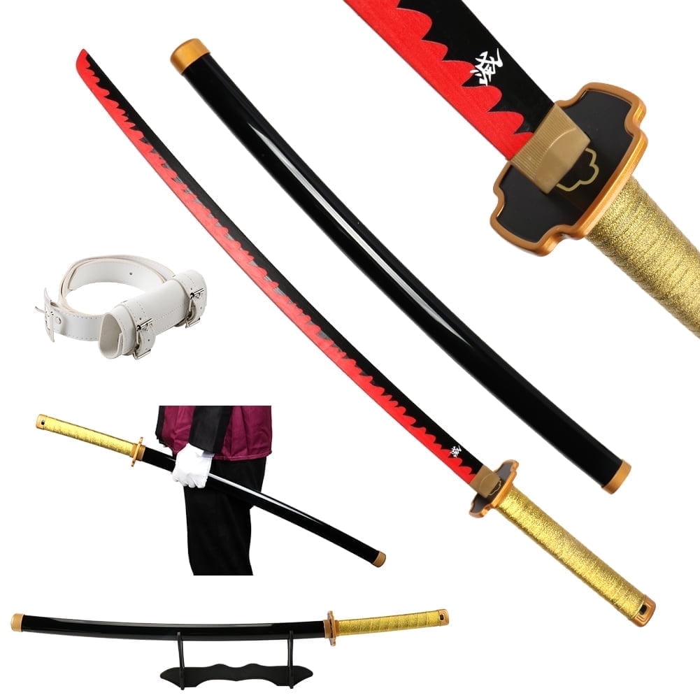 Elervino 41 inches Wooden Sword Tsugikuni Yoriichi with Belt and Holder ...