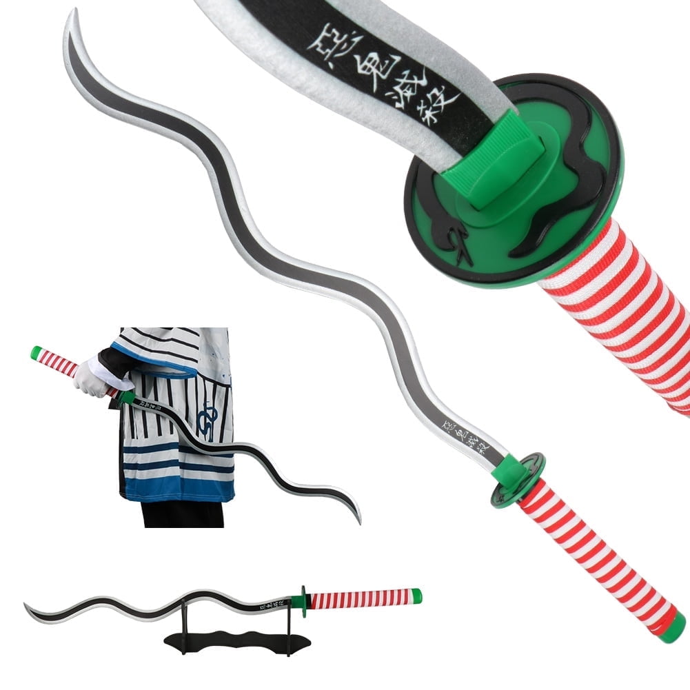 Elervino Bamboo Demon Slayer Sword with Holder Stand, 38.58 inches ...