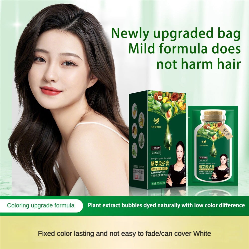 Eles Douyins Popular Bagged Bubble Plant Hair Dye, At-home Hair Dye ...