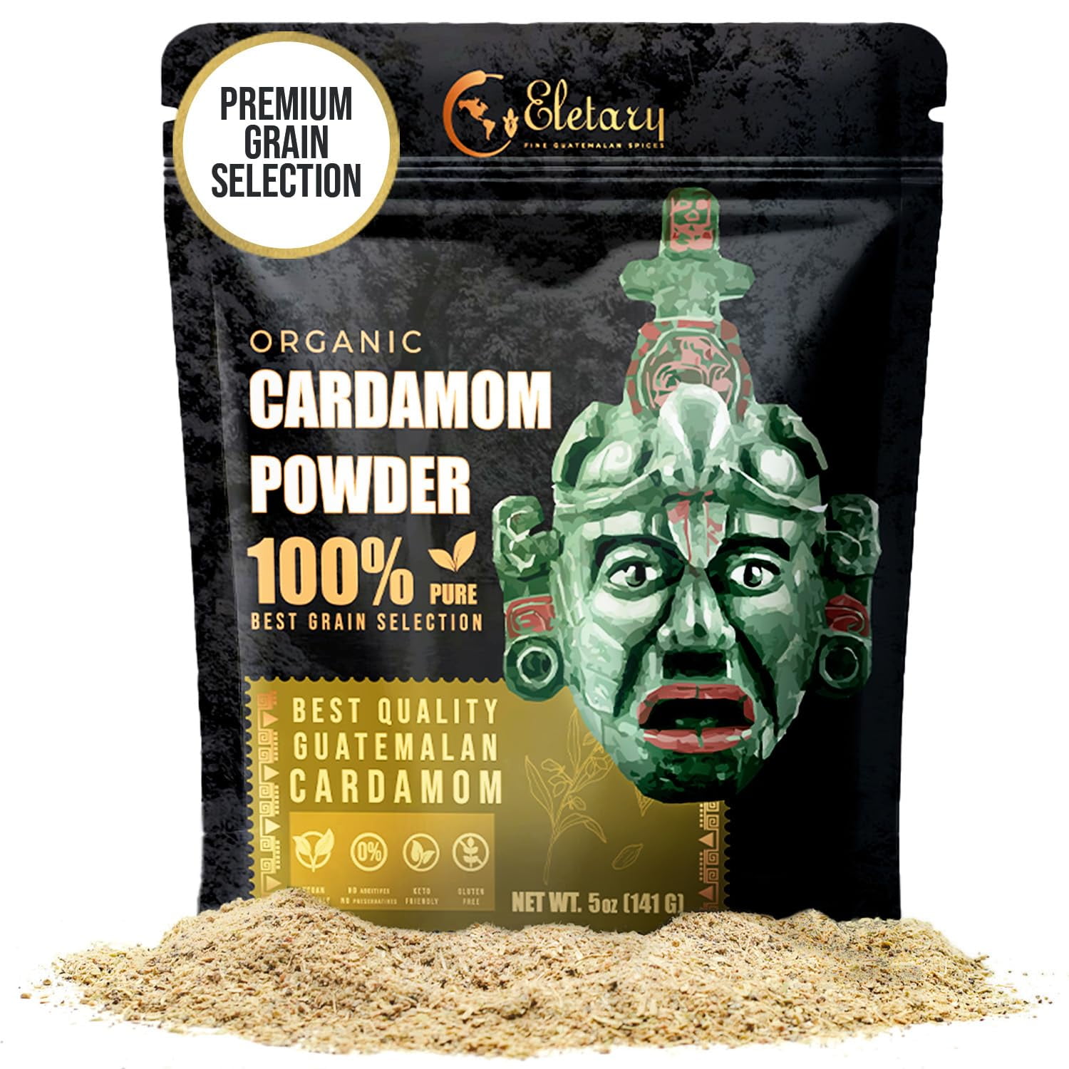 Eletary Premium Ground HMF23 with Guatemalan Green Pods & Seeds (5 oz) - All Natural, Vegan ...