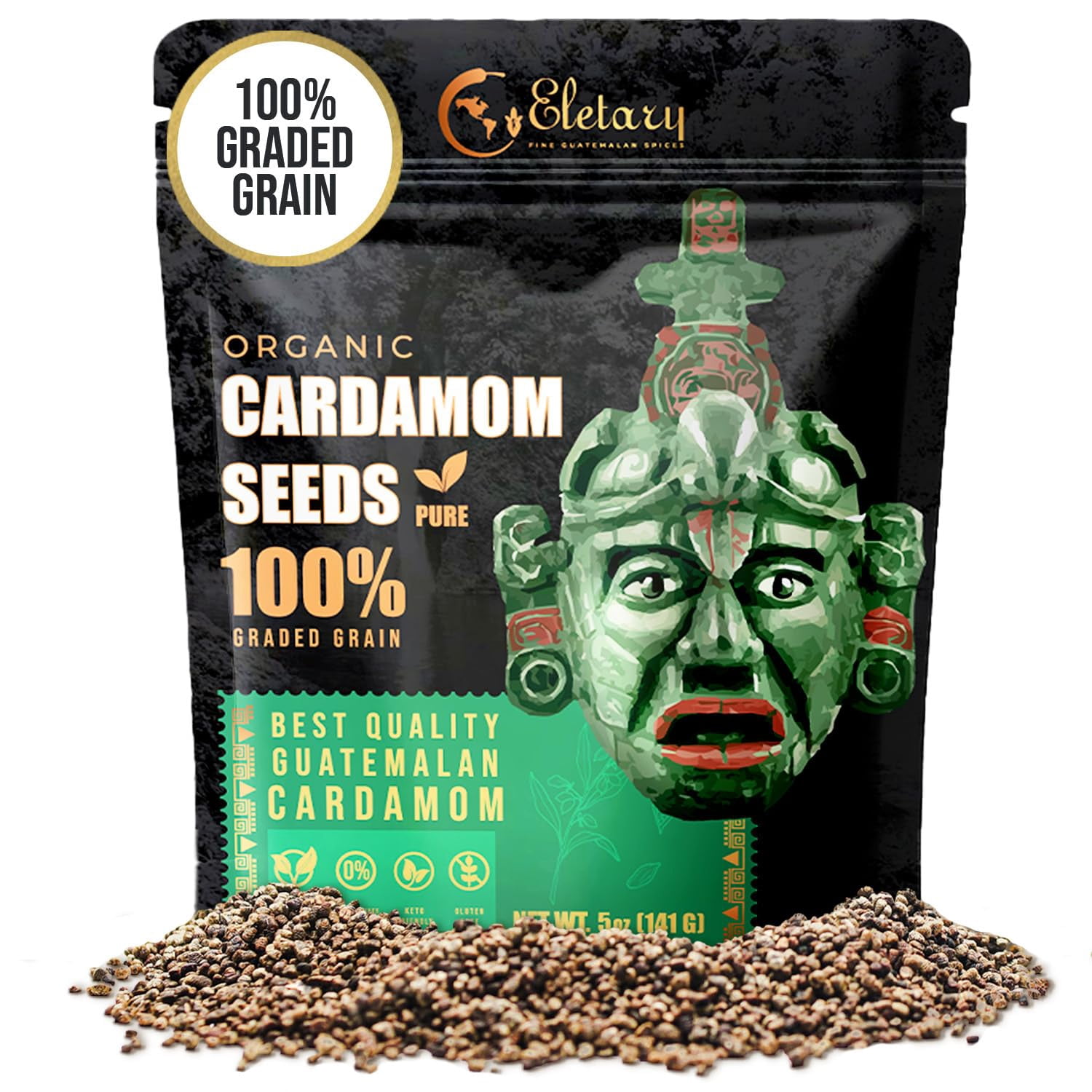 Eletary Premium Organic Green HMF23 Cardamom Seeds (5 100% Guatemalan ...