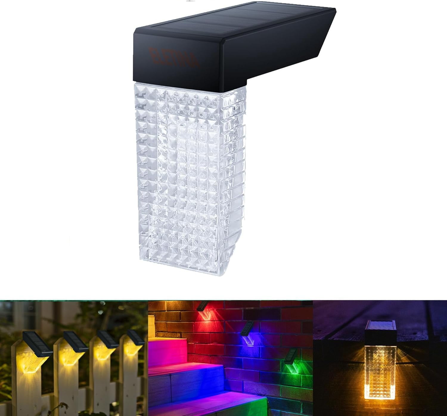 Eletina Outdoor Waterproof Solar Powered Deck Step Lights, 20 Lumens ...