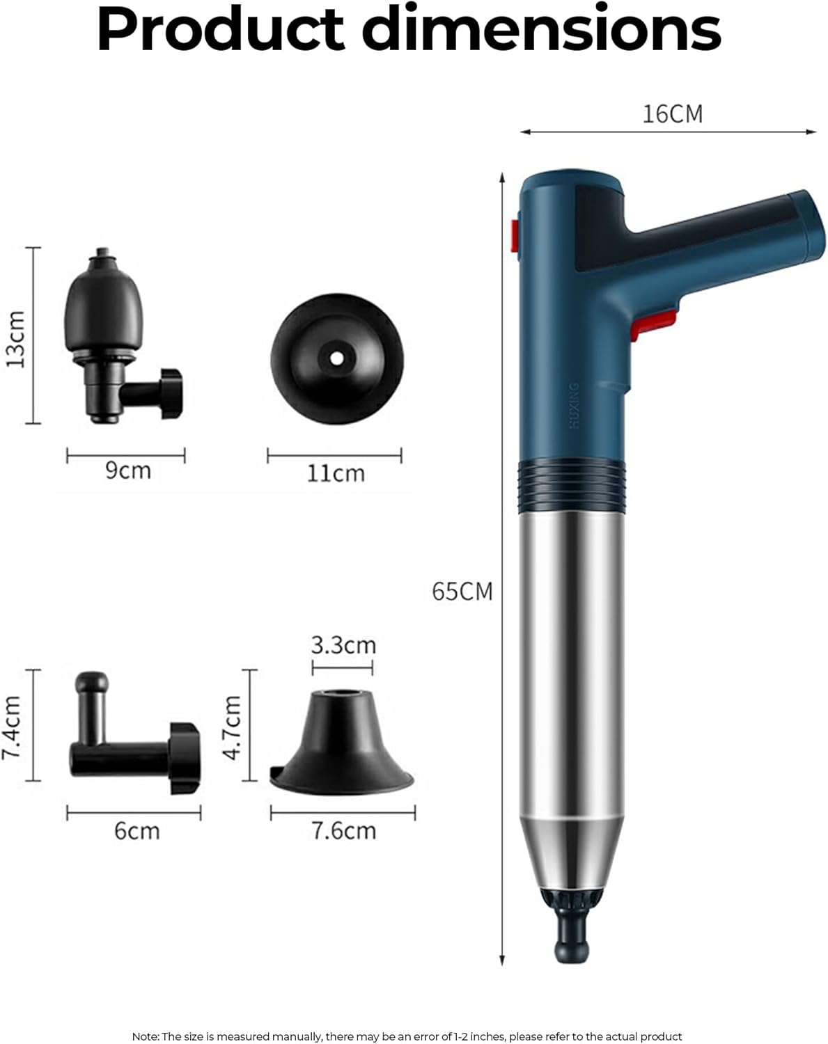 Eletric Toilet Plunger, High Pressure Air Drain Blaster Plunge Blaster ...