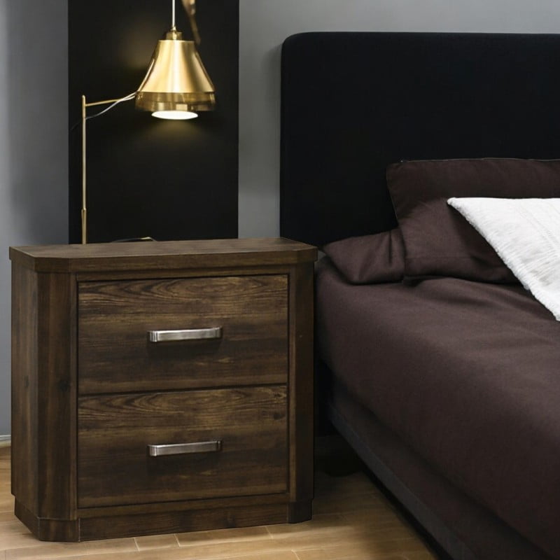 Elettra Rustic Walnut Finish Nightstand - Walmart.com