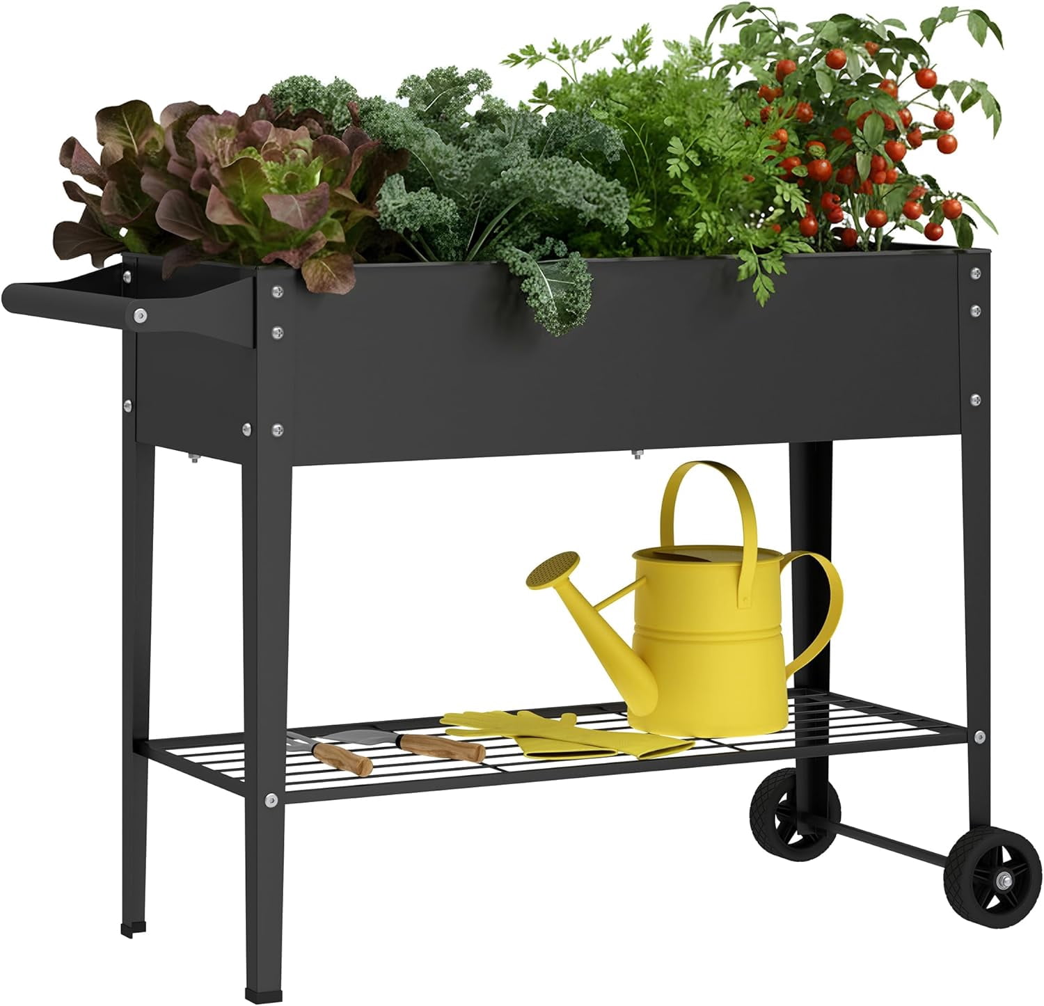 Elevate 32" Tall Raised Garden Bed with Wheel,Planter Box for Backyard ...