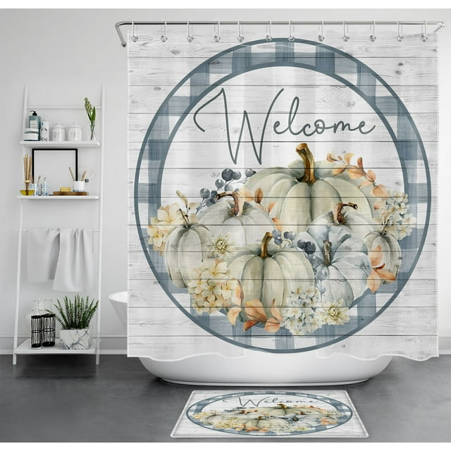 Elevate Your Bathroom Decor With A Rustic Autumn Floral Shower Curtain