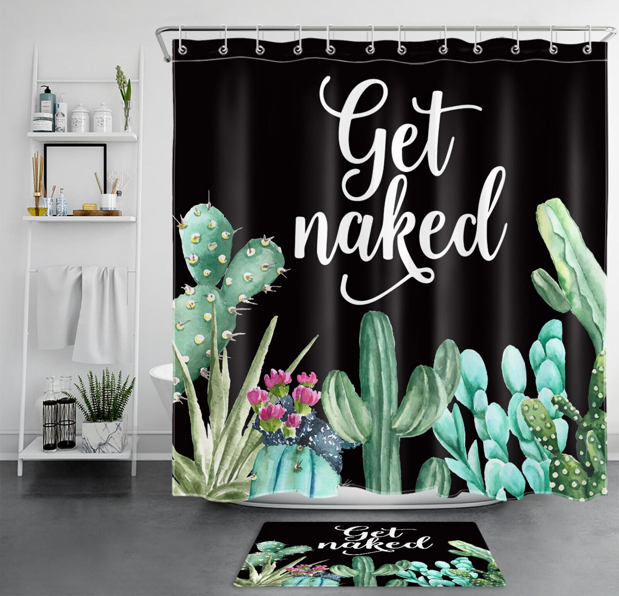 Elevate Your Bathroom Decor With A Stylish Cactus Shower Curtain Set