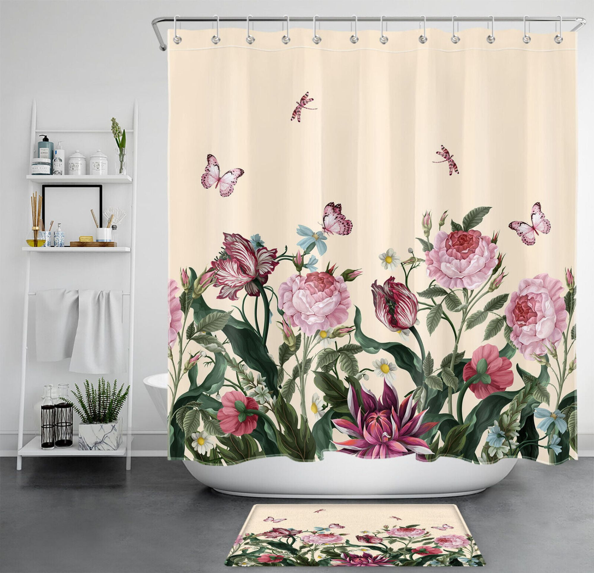 Elevate Your Bathroom Oasis With A Botanical Inspired Shower Curtain