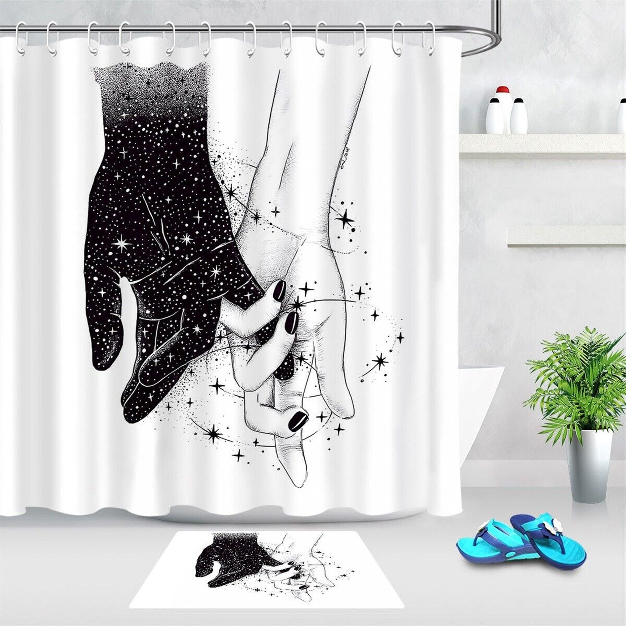 Elevate Your Bathroom With A Luxurious Monochrome Sketch Shower Curtain