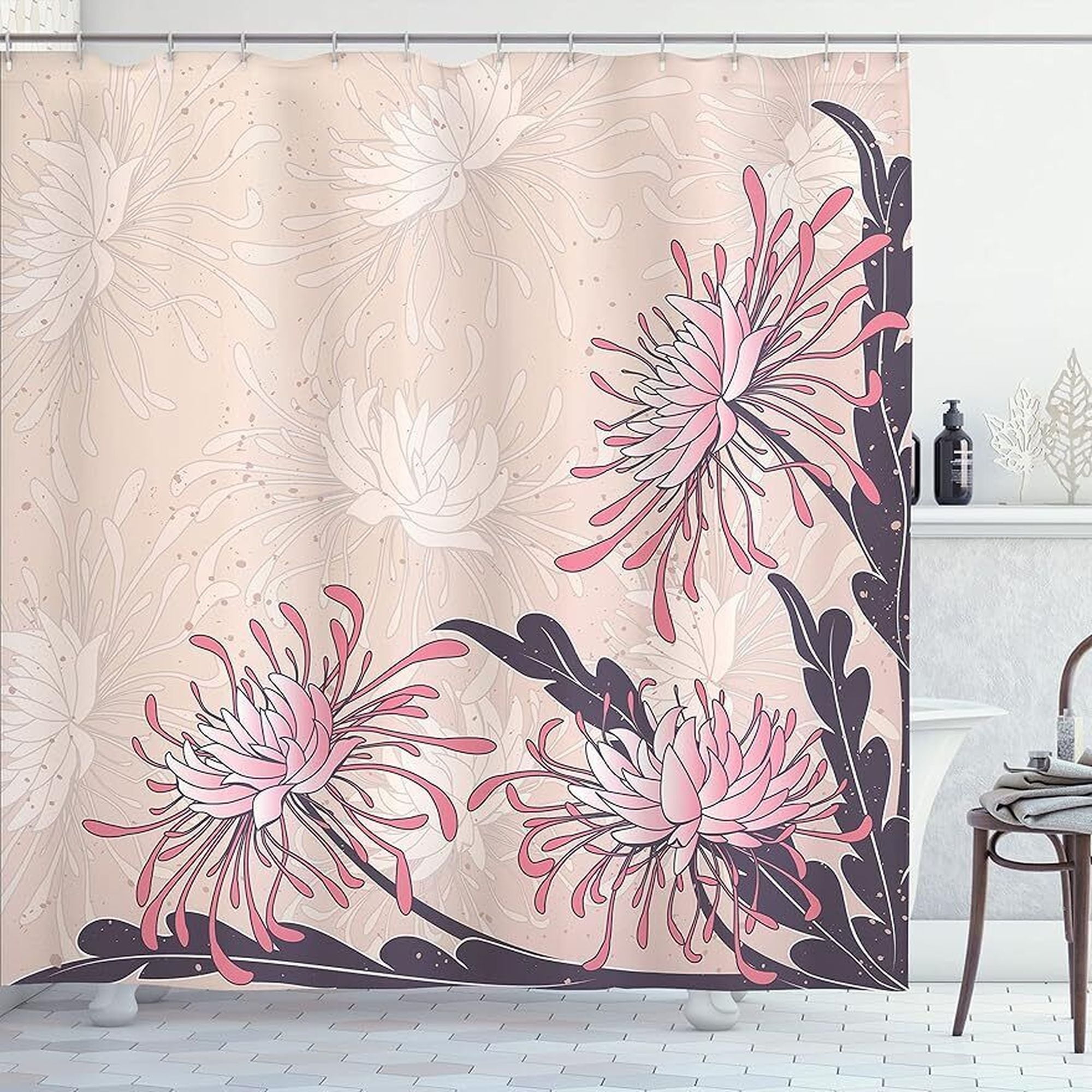 Elevate Your Bathroom With An Elegant Art Nouveau Floral Shower Curtain