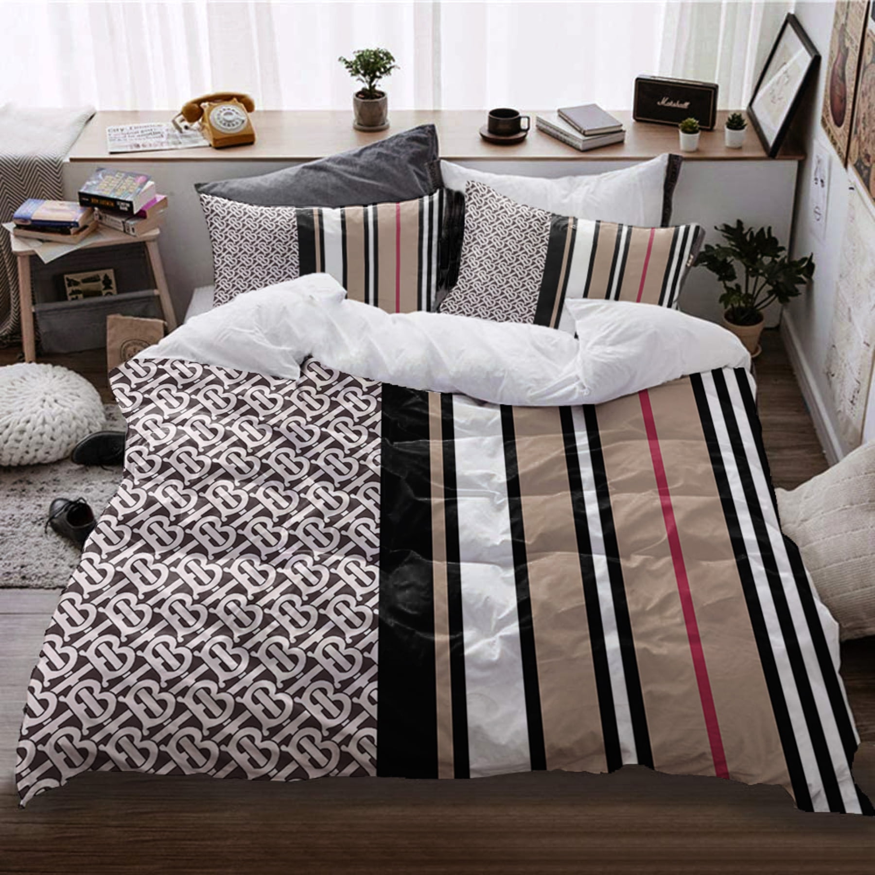 Elevate Your Bedroom with Our 3-Piece Duvet Cover Set Stripes Luxurious ...