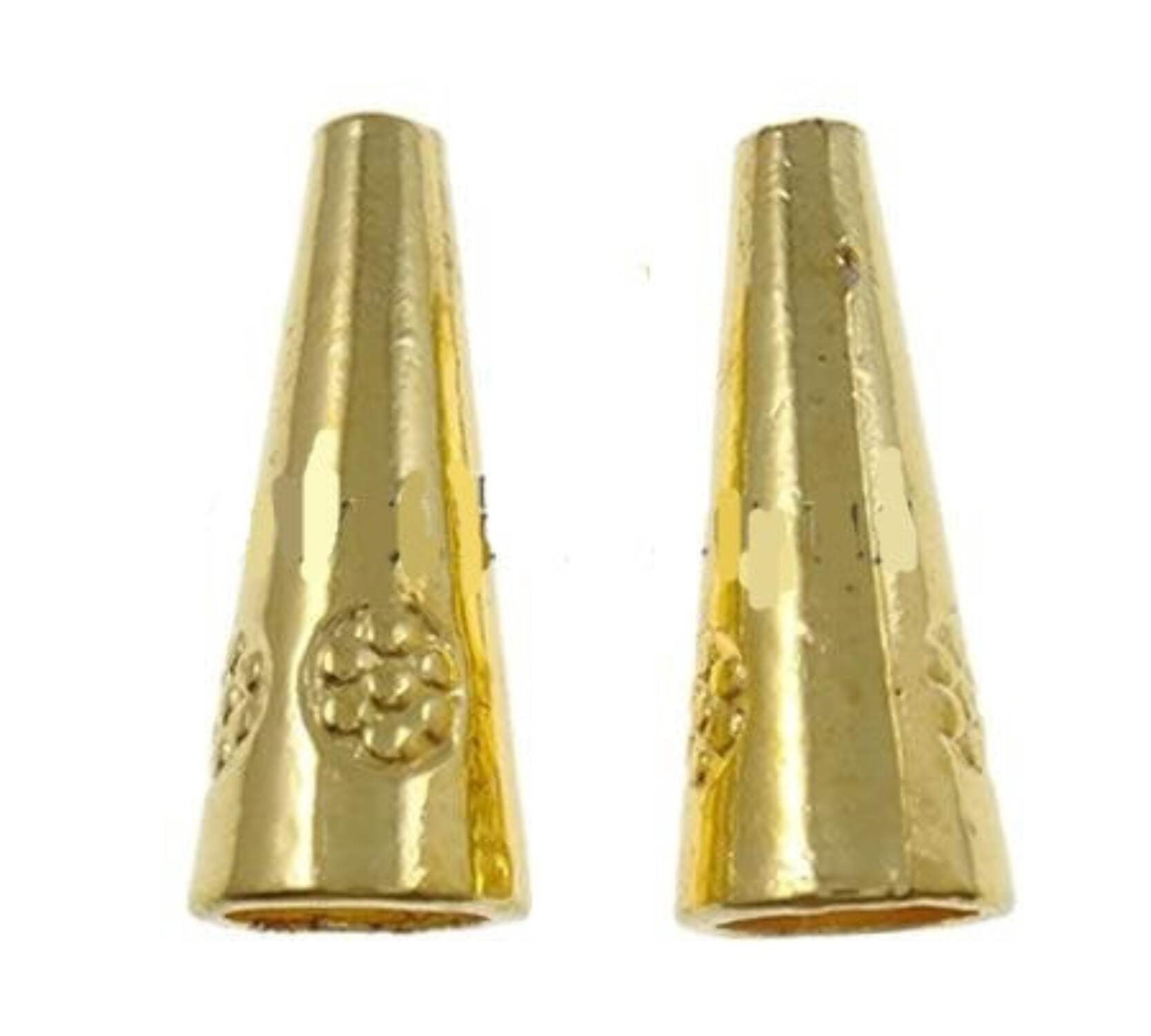 Elevate Your Designs: Large 14k Gold Plated Bead Cap Cones (10 Pack ...