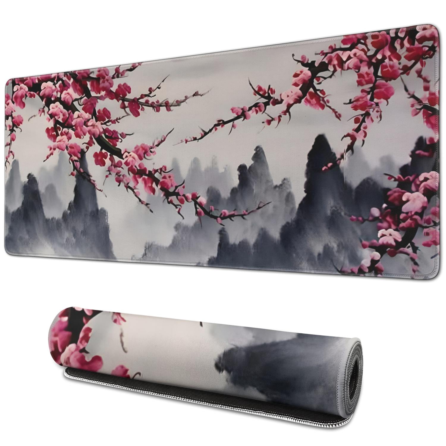 Elevate Your Game: XL Watercolor Cherry Blossom Gaming Mouse Pad ...