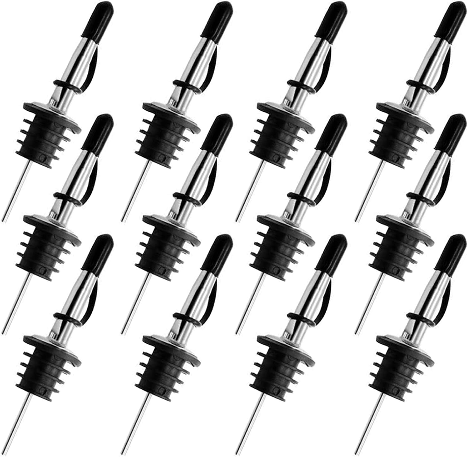 Professional Bartending Tools, 12 Stainless Steel Liquor Bottle Pourers ...