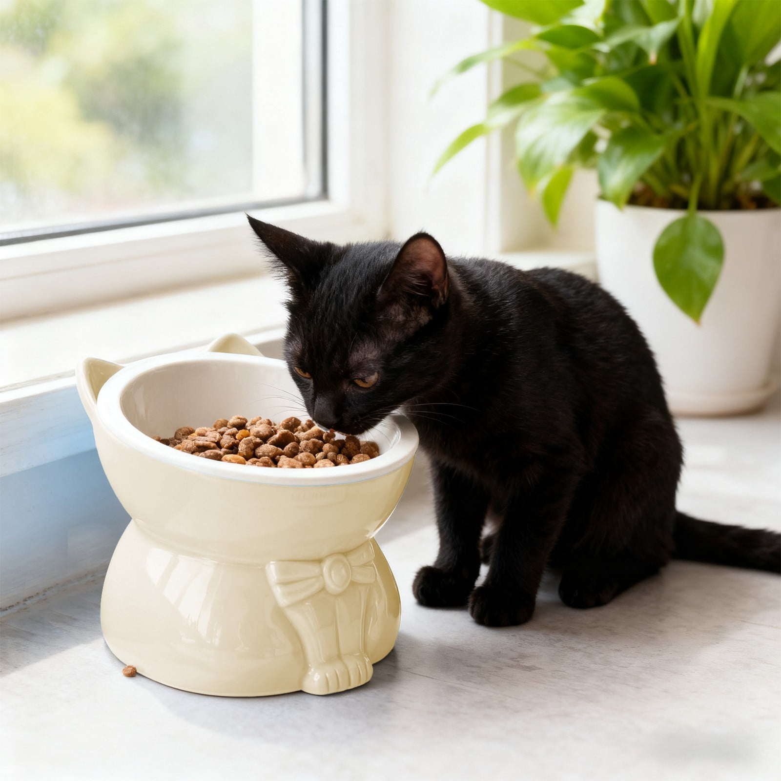 Elevated Cat Food Bowl Large Capacity 250ml, Whisker Relief Raised Pet ...