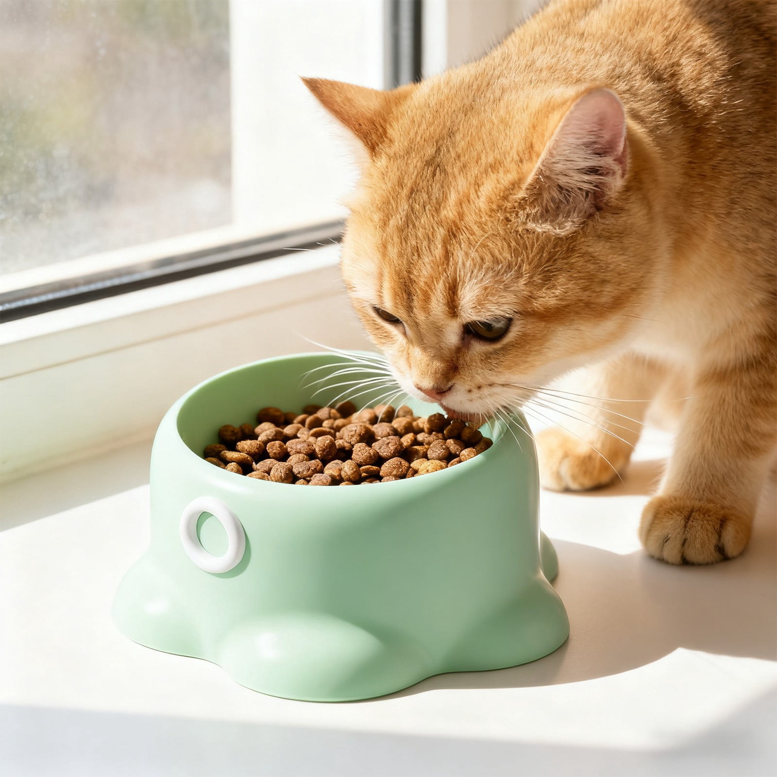 Elevated Cat Food Bowl for Small Dog, Fat Faced Cat, Kitten, Ceramic ...