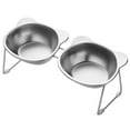Elevated Cats Bowl Set Nonslip Base Stainless Steel Pet Double Bowl ...