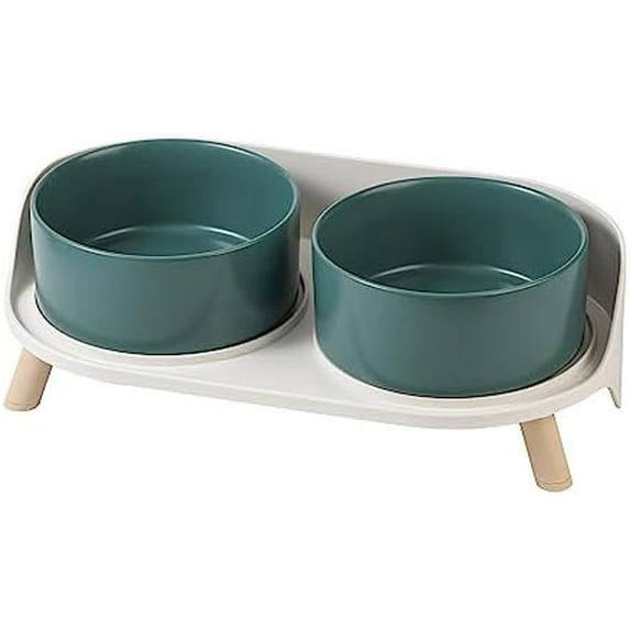 Elevated Ceramic Dog Bowl Set - Double Dog Feeding Bowls with Stand ...