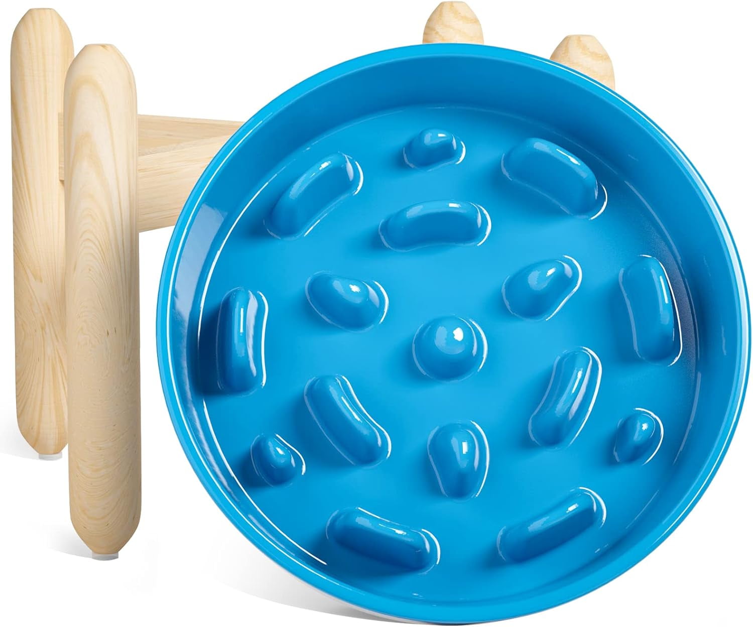 Elevated Ceramic Slow Feeder Dog Bowls, 3 Cups Raised Dog Bowl with ...