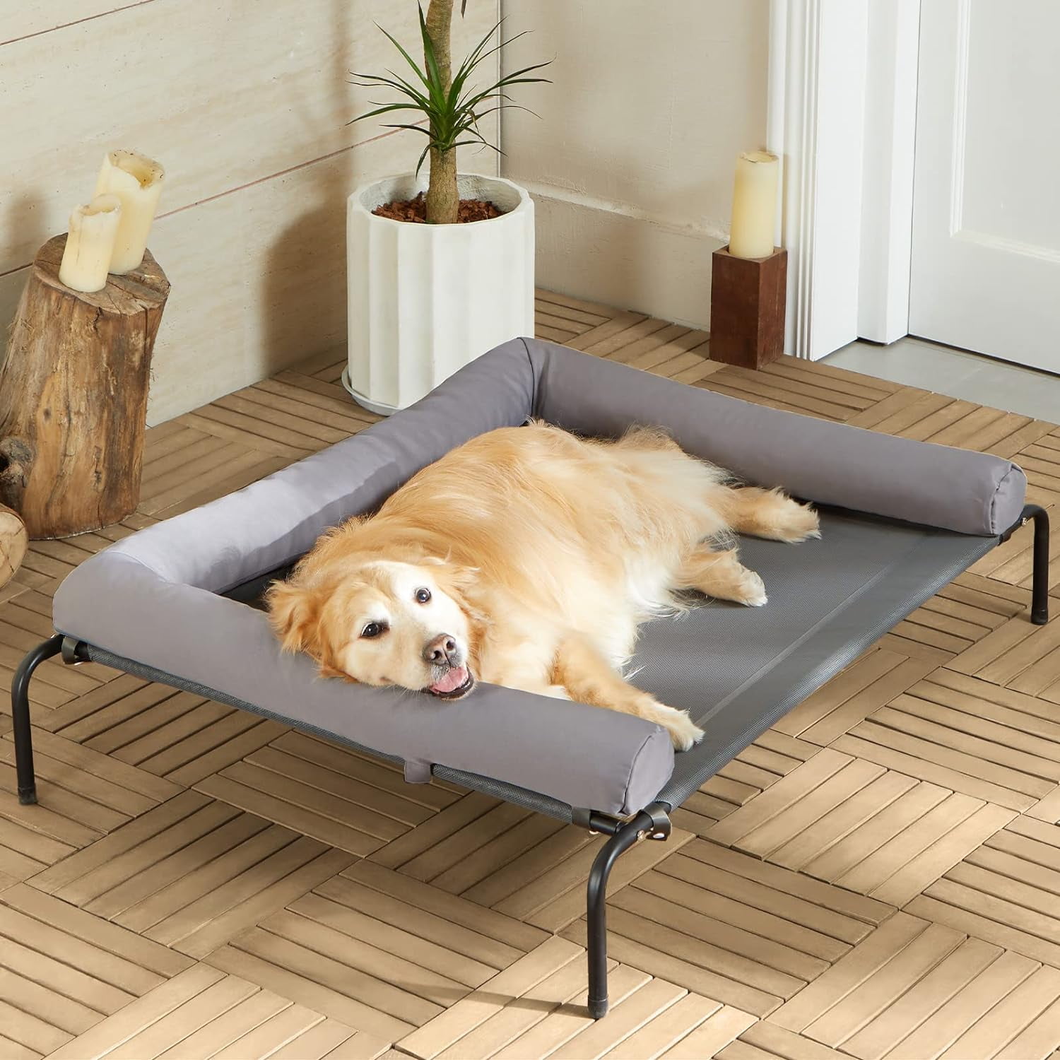 Elevated Cooling Dog Bed,Raised Beds for Large Dogs - Outdoor,Chew ...