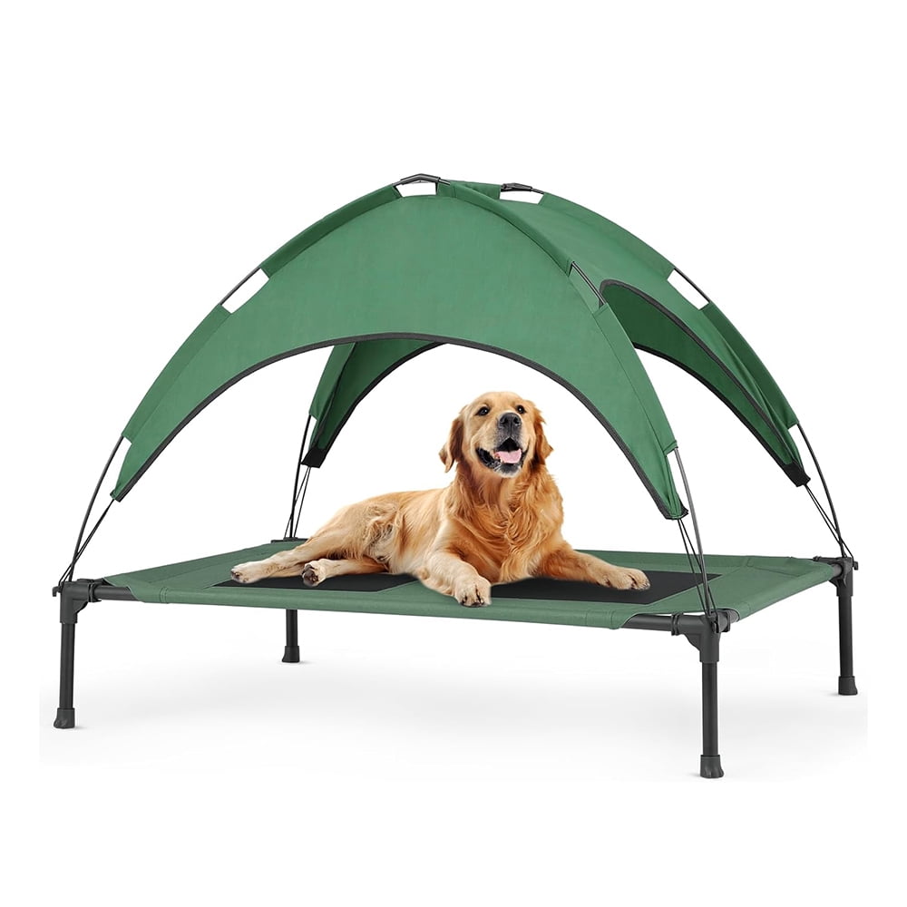Elevated Dog Bed, Breathable Mesh Pet Cot Bed with Canopy Raised Dog ...