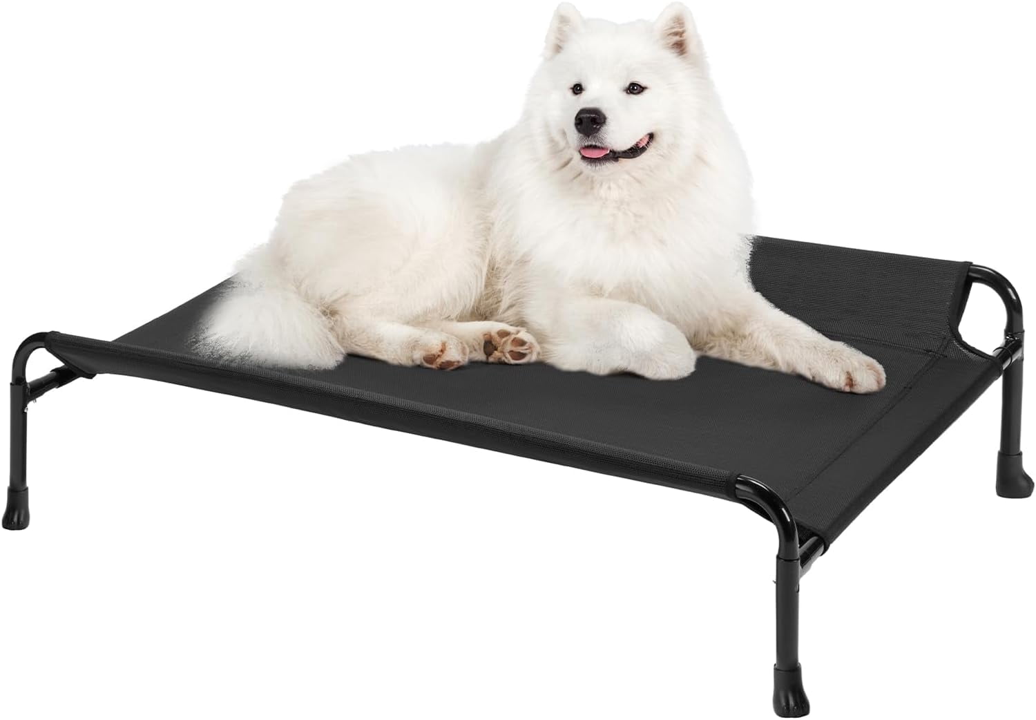 Elevated Dog Bed, Cooling Raised Dog Bed with Guardrail & Headrest ...